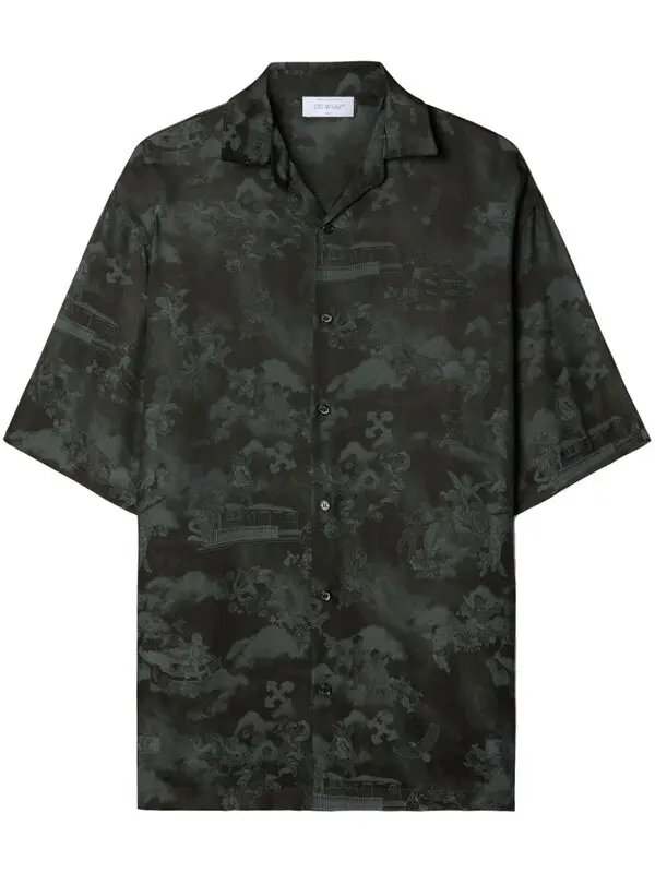 Off-White Fresco Bowling Shirt - Black