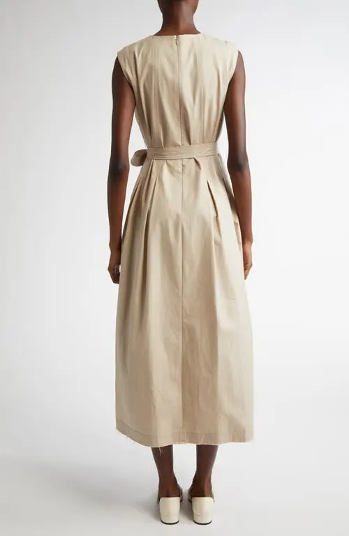 Max Mara Amina Cotton Twill Midi Dress - Beige