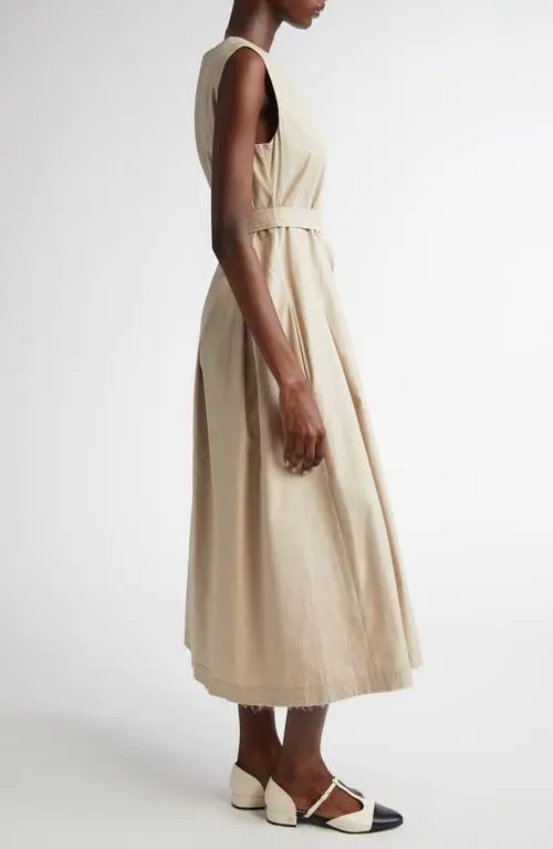 Max Mara Amina Cotton Twill Midi Dress - Beige
