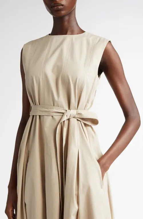 Max Mara Amina Cotton Twill Midi Dress - Beige