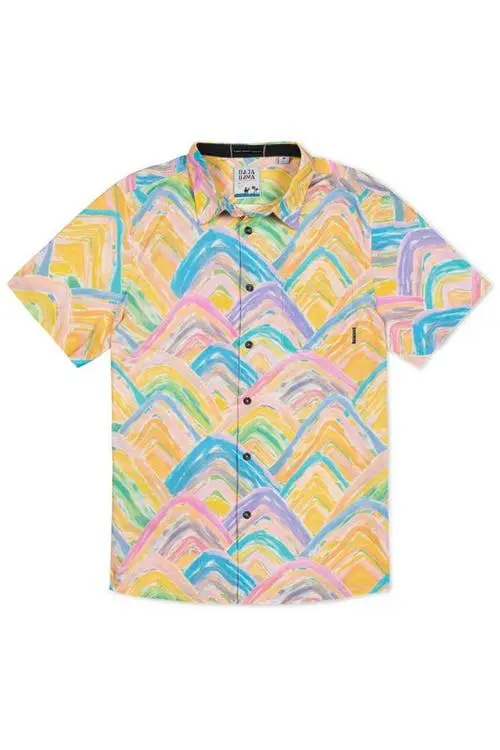 BAJA LLAMA Rainbow Mountains7-seas Button Up