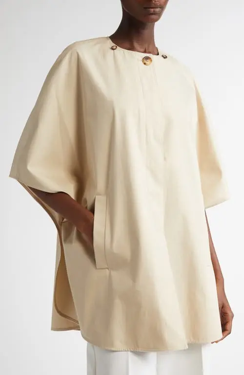 Max Mara Garza Cotton Cape With Removable Scarf