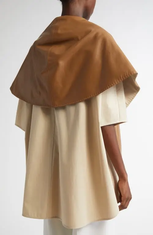 Max Mara Garza Cotton Cape With Removable Scarf