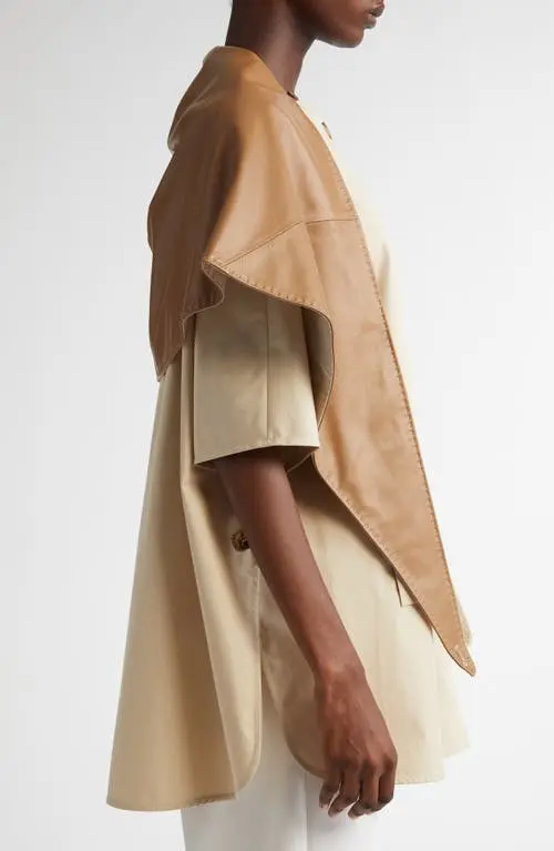 Max Mara Garza Cotton Cape With Removable Scarf