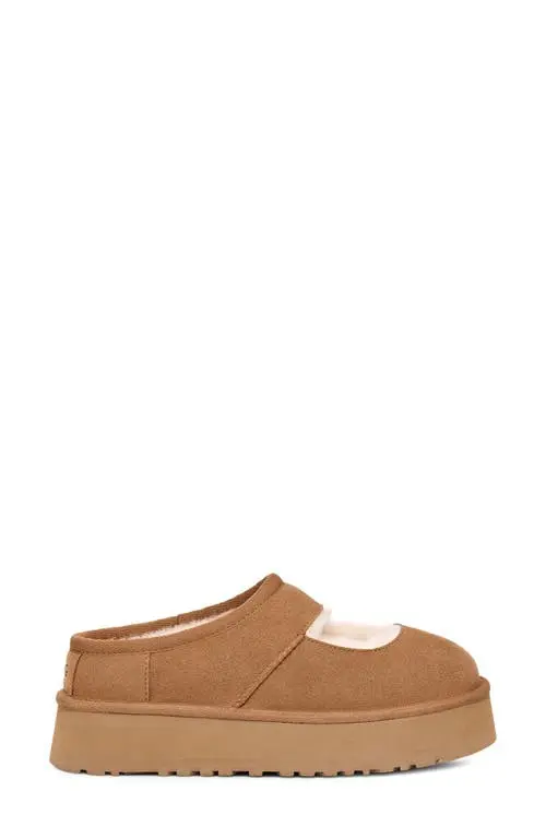 UGG Bea Shearling Lined Platform Mary Jane - Chestnut