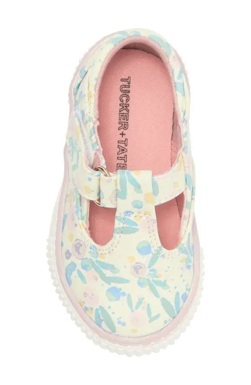 TUCKER + TATE Tabitha T-strap Flat - White Multi Floral