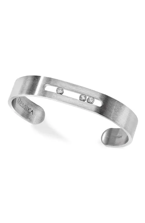 Messika Titanium Move Diamond Cuff - Natural Titanium