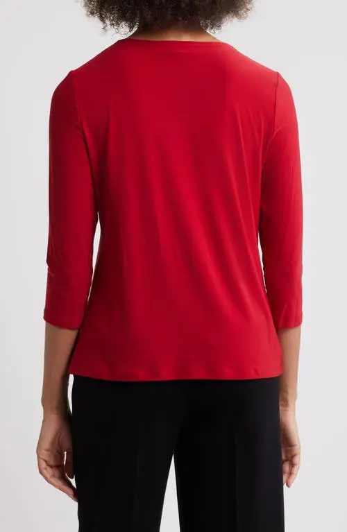 KASPER Sleeveless Twist Front Top - Fire Red
