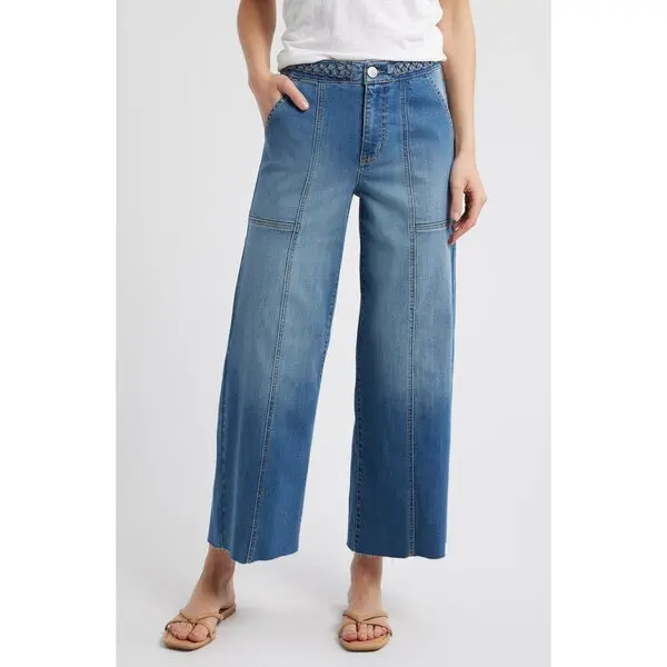 1822 Denim Raw Hem High-waist Wide-leg Jeans