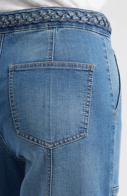 1822 Denim Raw Hem High-waist Wide-leg Jeans