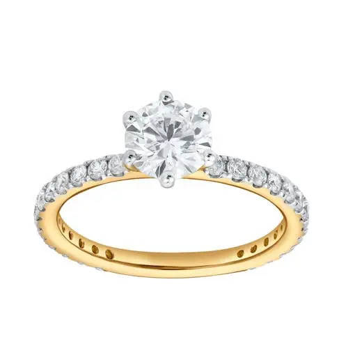 LUVMYJEWELRY Freya 1.25 Ctw Lab Grown Diamond Engagement Ring - 14k Yellow Gold