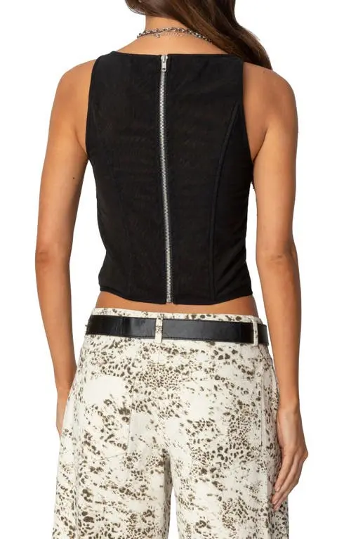 EDIKTED Taty Mesh Corset Tank