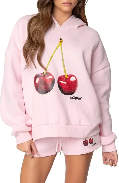 EDIKTED Mon Cheri Oversize Hoodie - Light-pink
