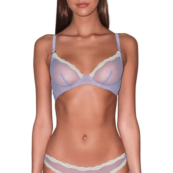 Fleur Du Mal Sheer Tulle Demi Bra - Daydream