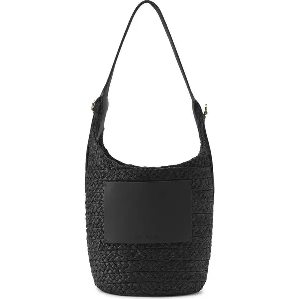 Helen Kaminski Nisida Raffia Bucket Bag - Charcoal/ Black