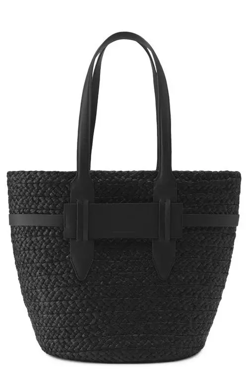 Helen Kaminski Lipari Raffia Tote - Charcoal/ Black