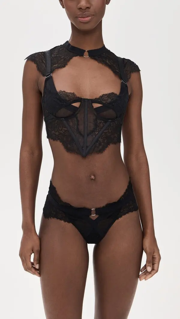THISTLE AND SPIRE Minna Bodice Bra Top - Black
