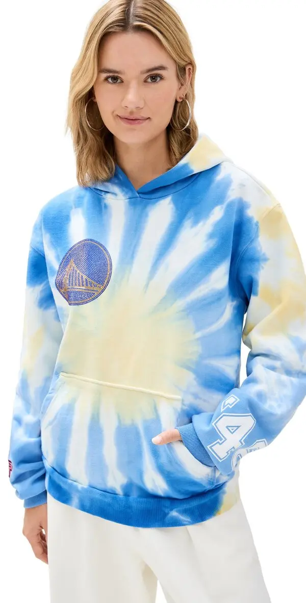 DANNIJOPRO Dannijo Warriors Team Crewneck Hoodie - Blue Tie Dye