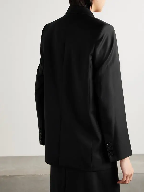 BEARE PARK Double-breasted Wool-twill Blazer - Black