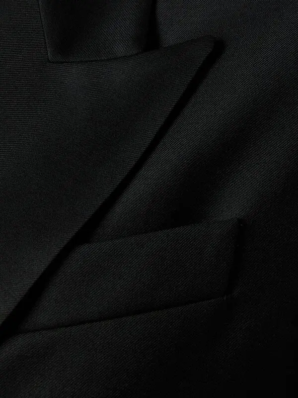 BEARE PARK Double-breasted Wool-twill Blazer - Black