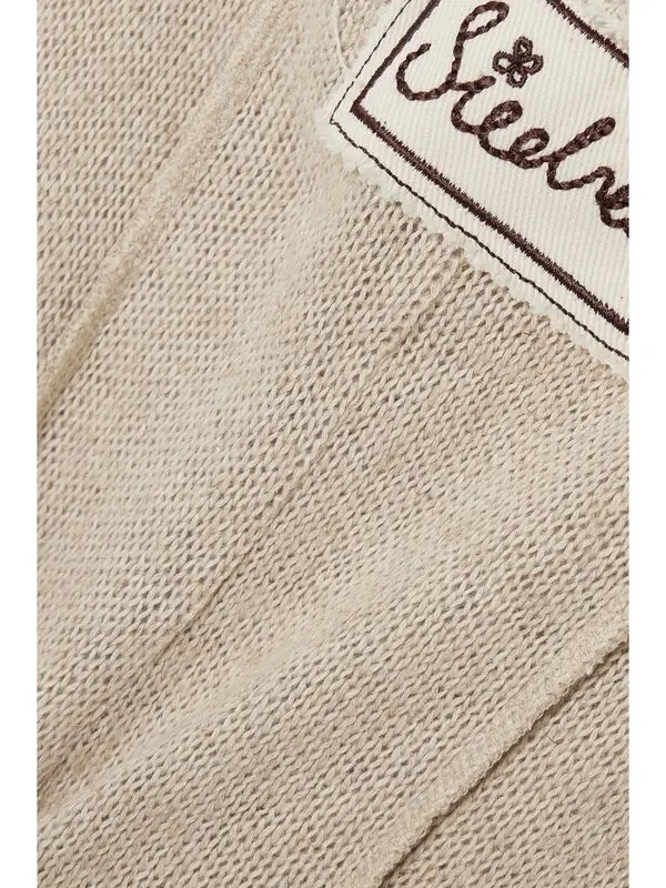 SIEDRES Linen-blend Flared Pants With Appliqu