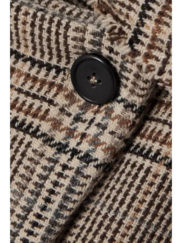 KASSL EDITIONS Checked Wool-blend Belted Coat