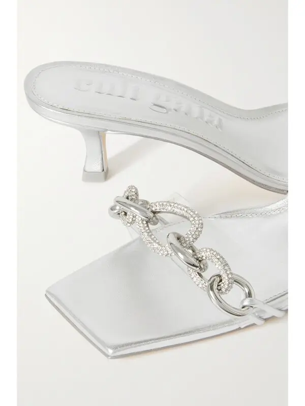 Cult Gaia Lynn Embellished Pvc Mules
