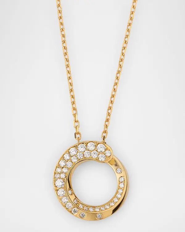 CRIVELLI 18k Yellow Gold Circle Pendant - Diamond