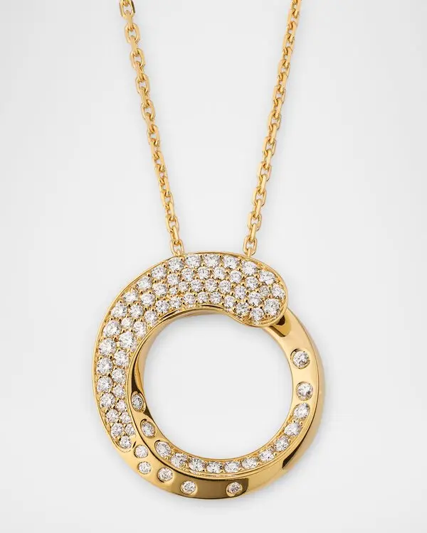 CRIVELLI 18k Yellow Gold Circle Pendant - Diamond