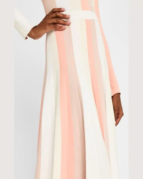 3.1 Phillip Lim Color Block Knit Midi Skirt - Ivory Multi