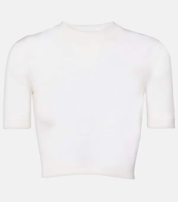 Alaïa Cropped Cashmere Top - White