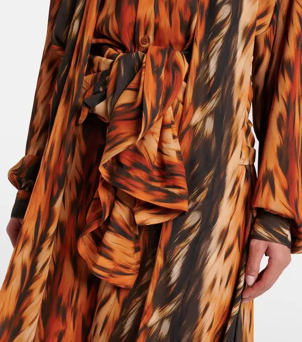 Balenciaga Printed Crepe Midi Dress