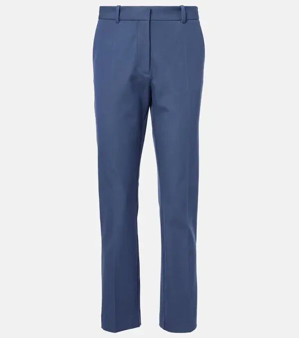 JOSEPH Coleman Cropped Gabardine Slim Pants - Blue