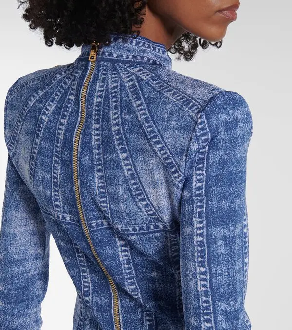 Balmain Trompe L'oeil Jacquard Minidress