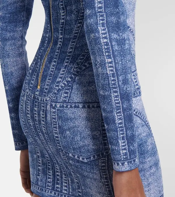 Balmain Trompe L'oeil Jacquard Minidress