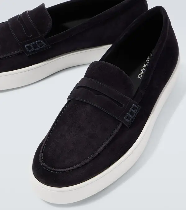 Manolo Blahnik Ellis Suede Penny Loafers
