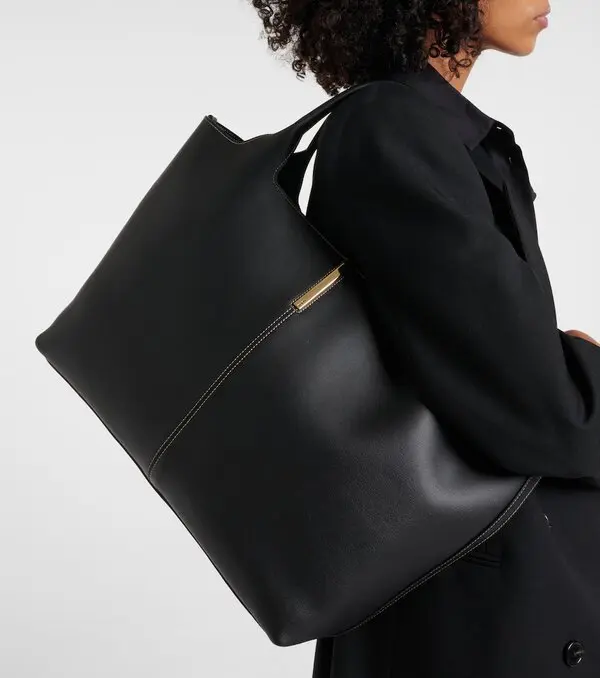 TOD'S Medium Leather Tote Bag - Black