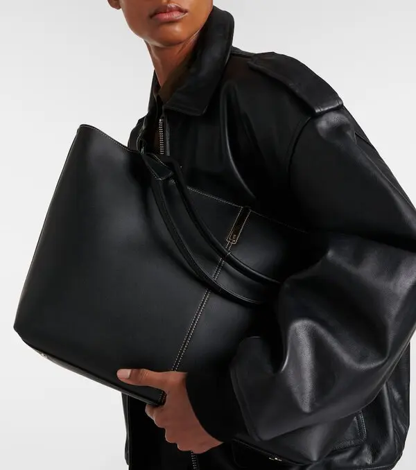 TOD'S Medium Leather Tote Bag - Black
