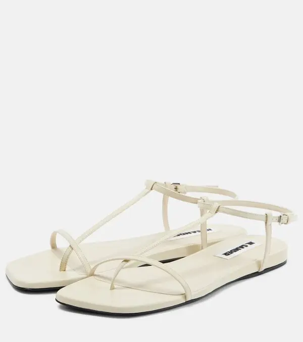JIL SANDER Leather Thong Sandals - White