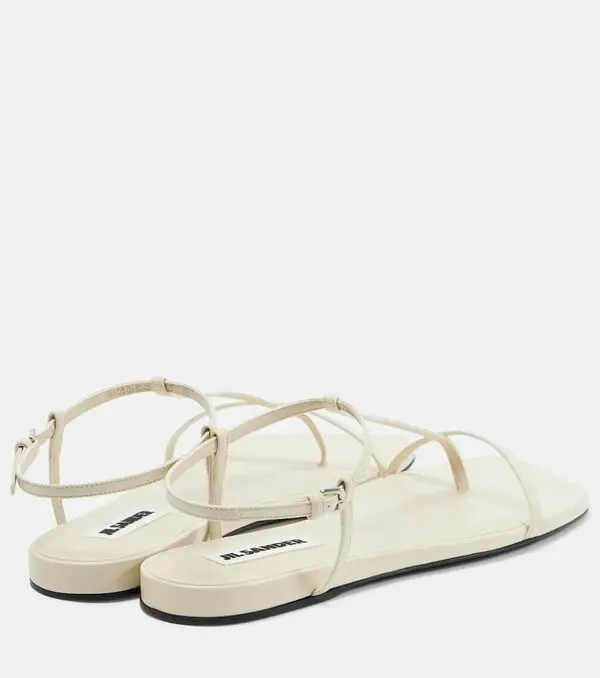 JIL SANDER Leather Thong Sandals - White
