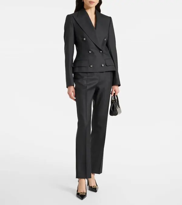 Dolce & Gabbana Slim Fit Wool Pants - Grey