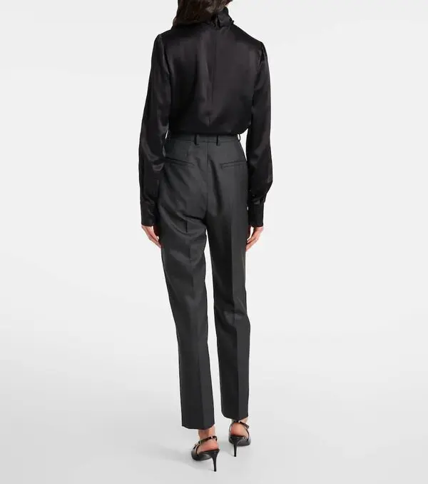 Dolce & Gabbana Slim Fit Wool Pants - Grey