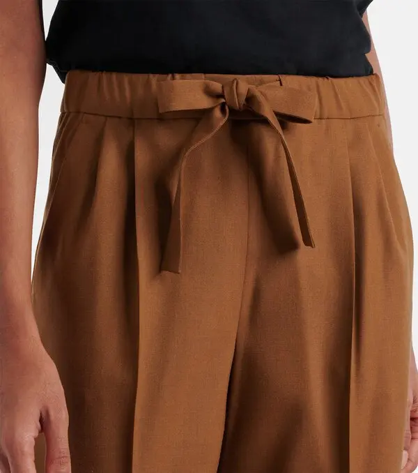 Max Mara Edera Wool-blend Pants - Brown