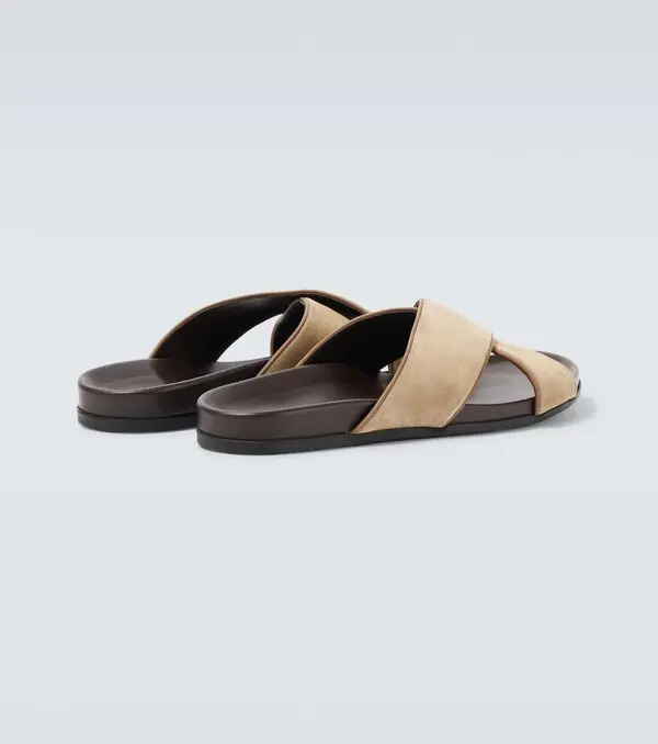 Manolo Blahnik Chiltern Suede Slides - Green