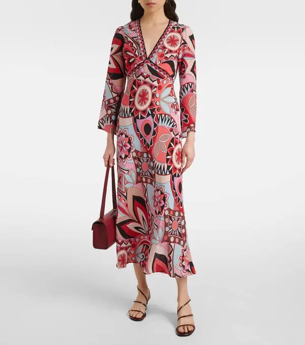 Rixo Tania Silk Maxi Dress