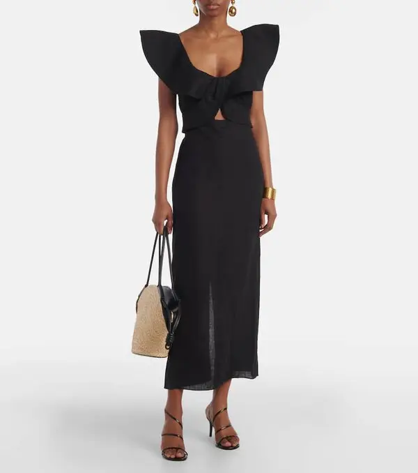 Johanna Ortiz Ruffled Midi Dress