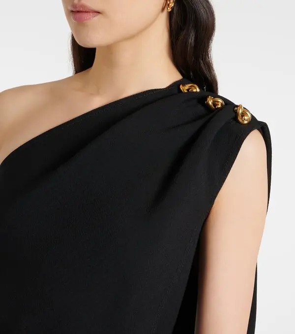 Bottega Veneta Knot Caped Draped Crepe Top