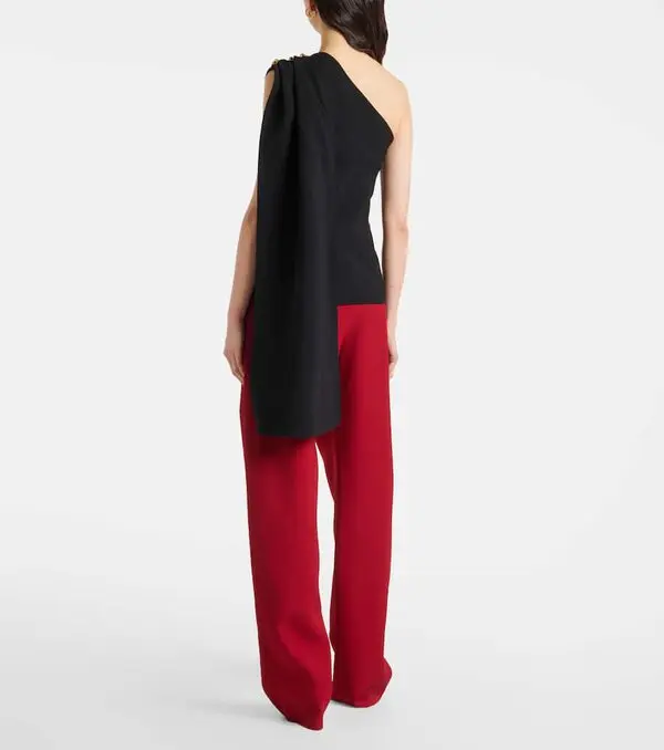 Bottega Veneta Knot Caped Draped Crepe Top