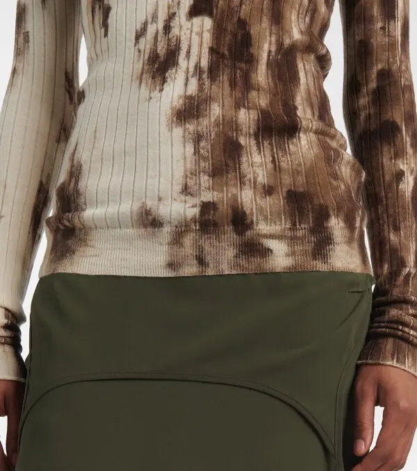 Attico Printed Cashmere And Silk Polo Sweater