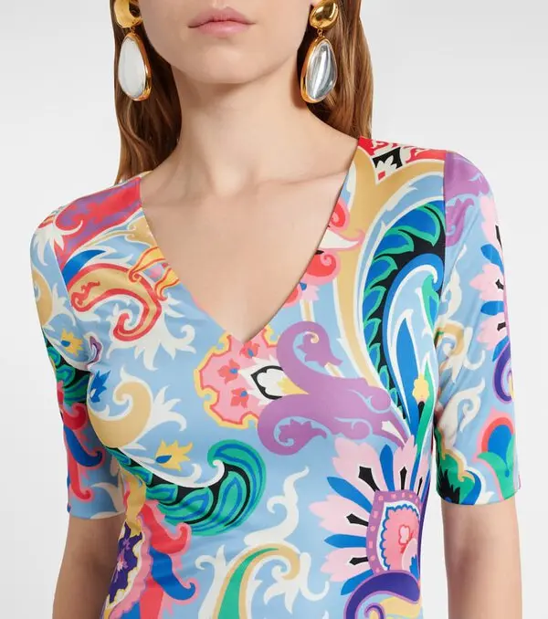 Etro Paisley Print Midi Dress